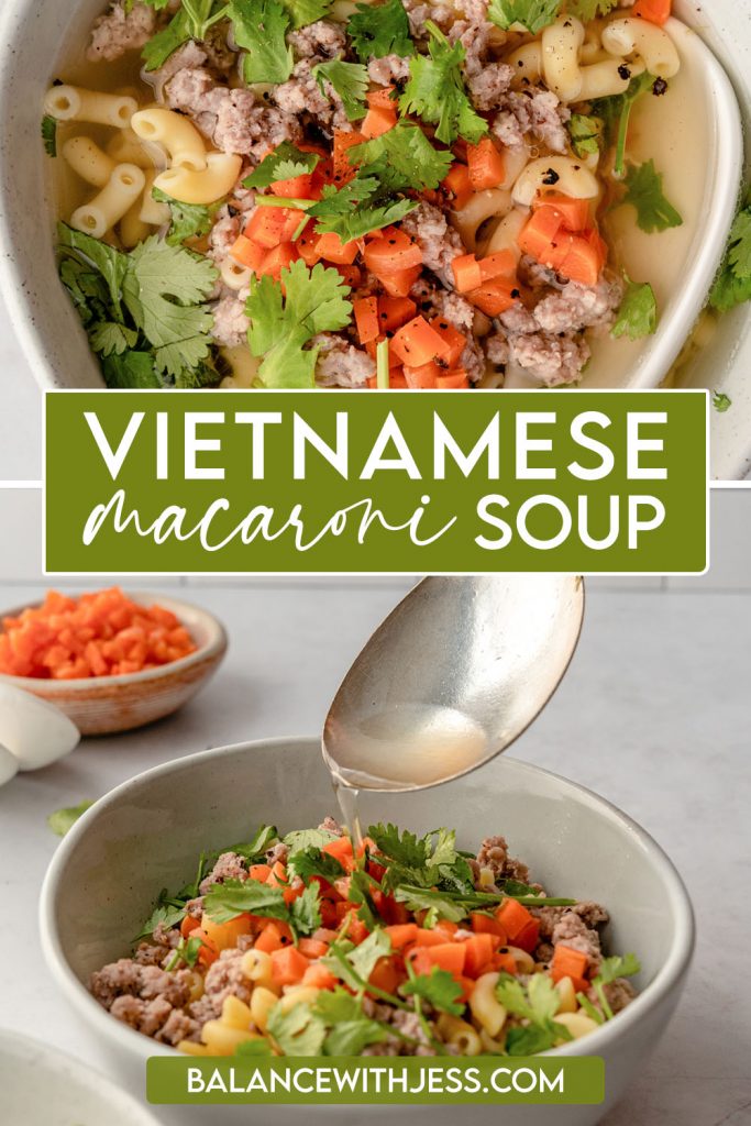 Vietnamese Macaroni Soup with Pork (Sup Nui) - Balance With Jess